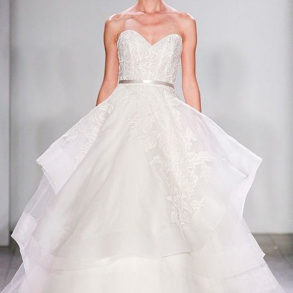 Lazaro | Dresses | Lazaro 36 Wedding Dress Cream Ball Gown | Poshmark